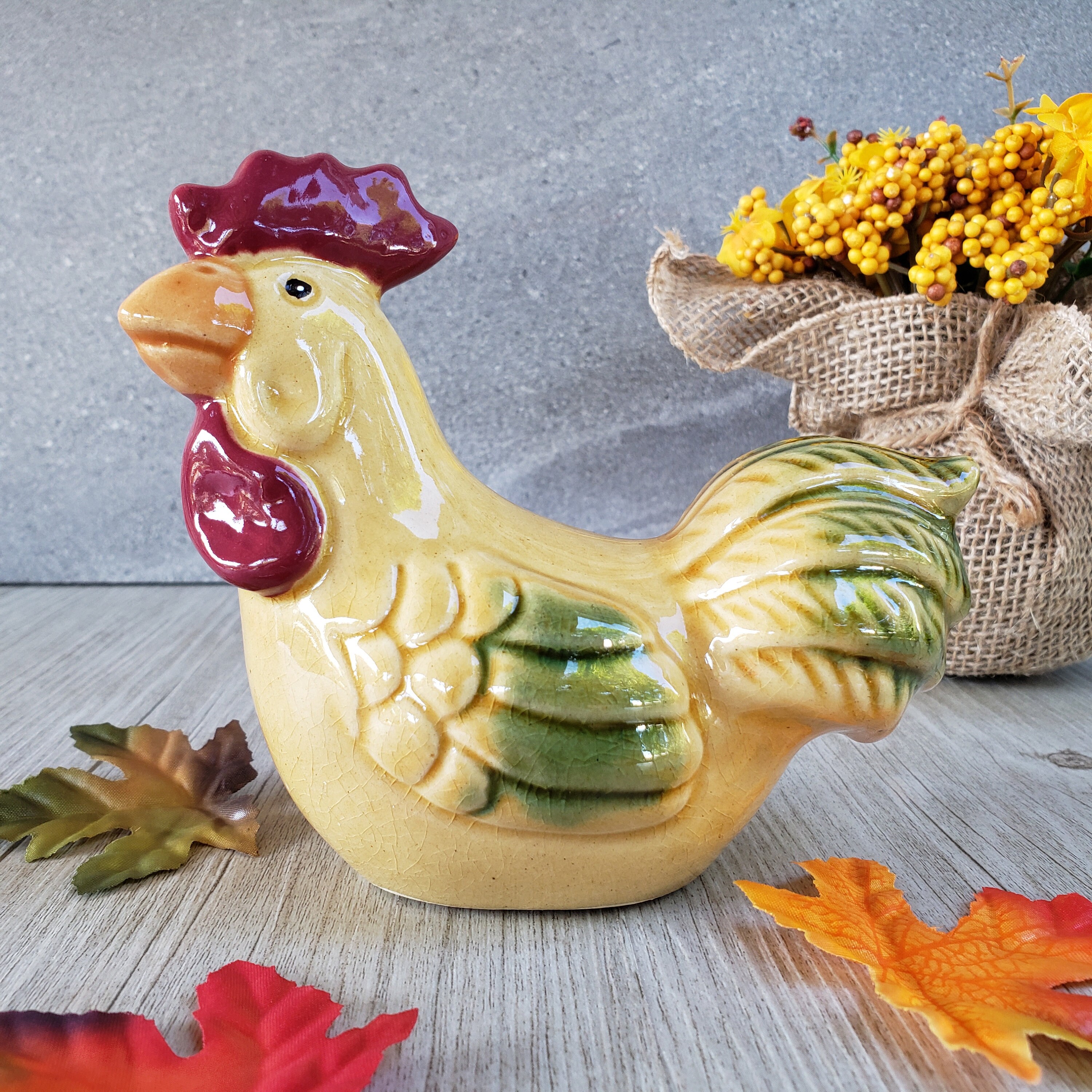 Ceramic Rooster Statue Country Farmhouse Decor Chicken - Etsy.de