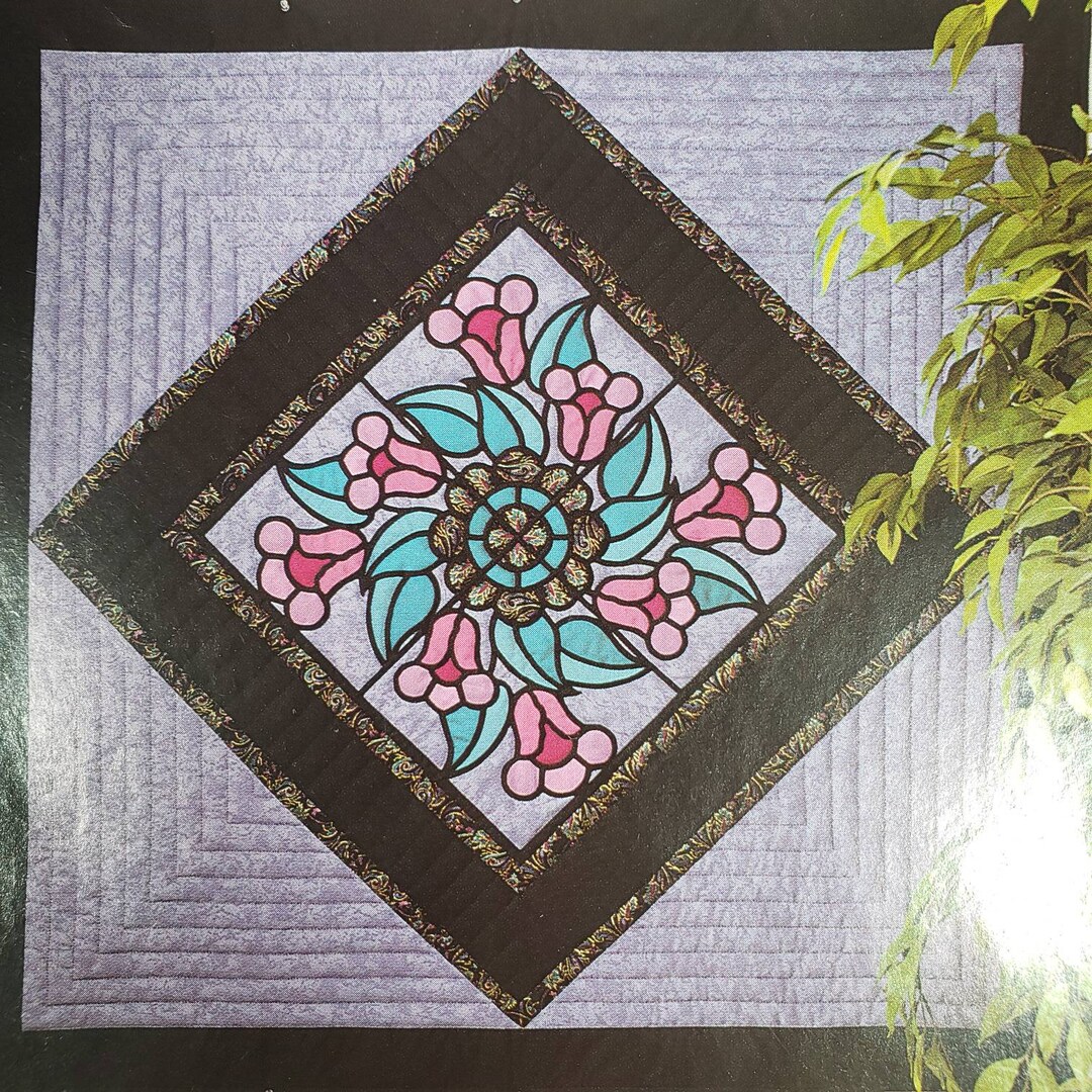 Deco Tulips Fabric Stained Glass Quilt Motif Pattern | Spectral Designs ...