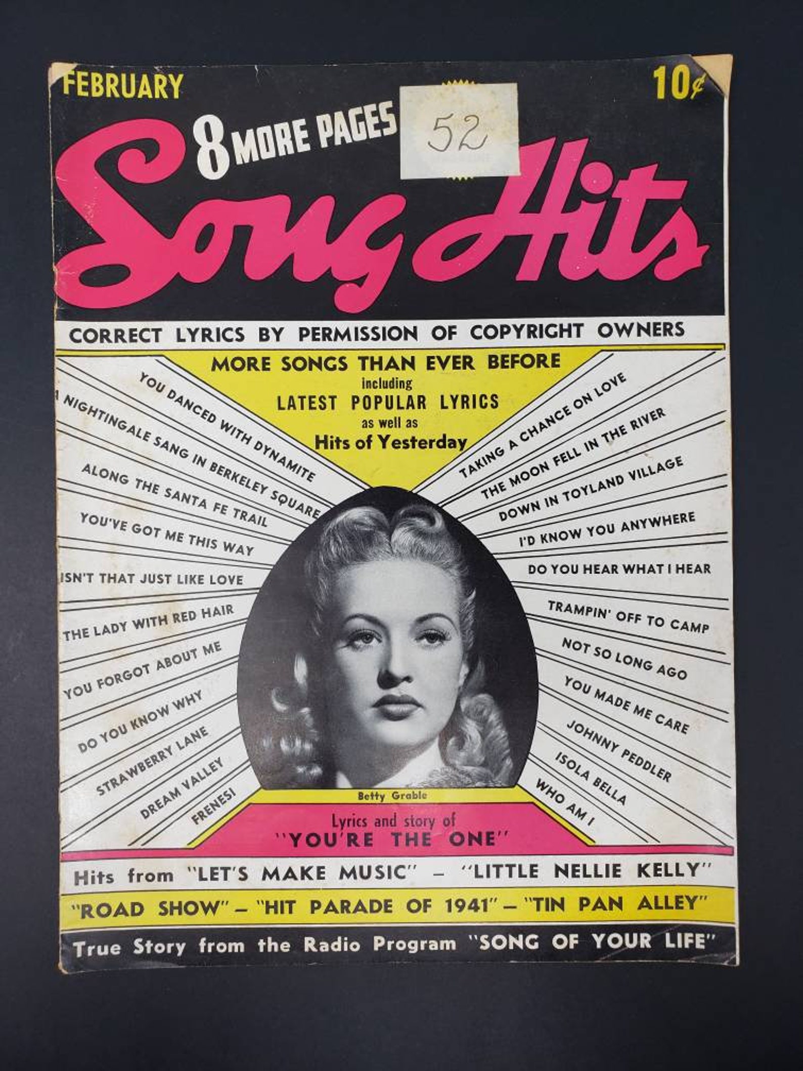 Song Hits Magazine February 1941 | Movie Song Lyrics | Betty Grable ...