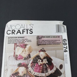 Bathroom Bunnies Sewing Pattern | Mccall’s Crafts 6874 Uncut | Plush ...