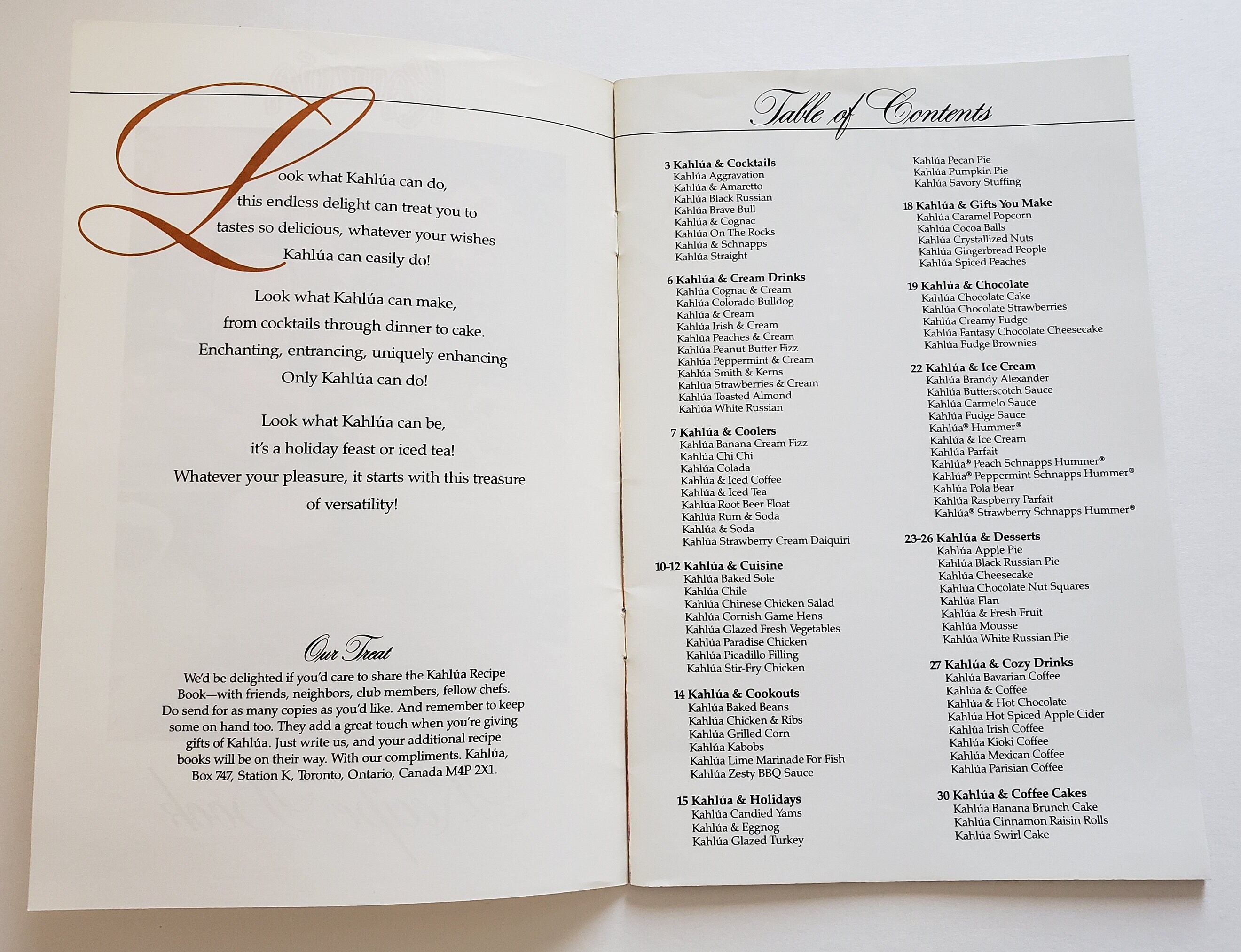 1980s Kahlua Recipe Book Canadian Edition Cookbook Paperback - Etsy