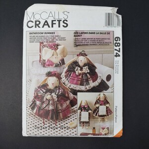 Bathroom Bunnies Sewing Pattern | Mccall’s Crafts 6874 Uncut | Plush ...