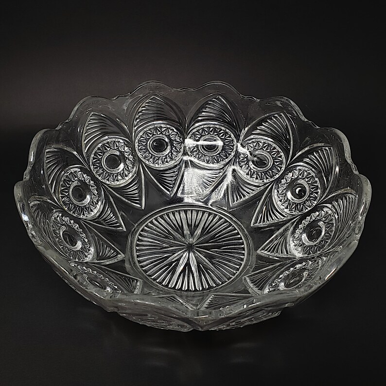 EAPG Bullseye and Fan 8-3/4” Glass Bowl | Antique US Glass #15090 ...