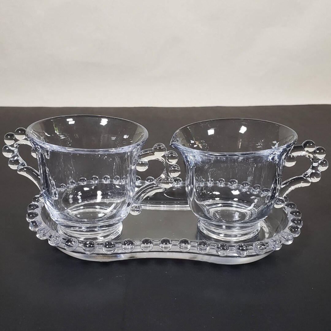Candlewick Small Sugar Bowl Creamer and Tray Set by Imperial Glass Co ...
