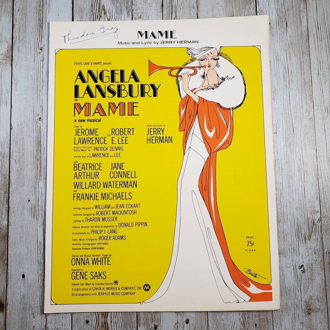 Mame Title Song Sheet Music | Angela Lansbury, Jerry Herman 1966 ...