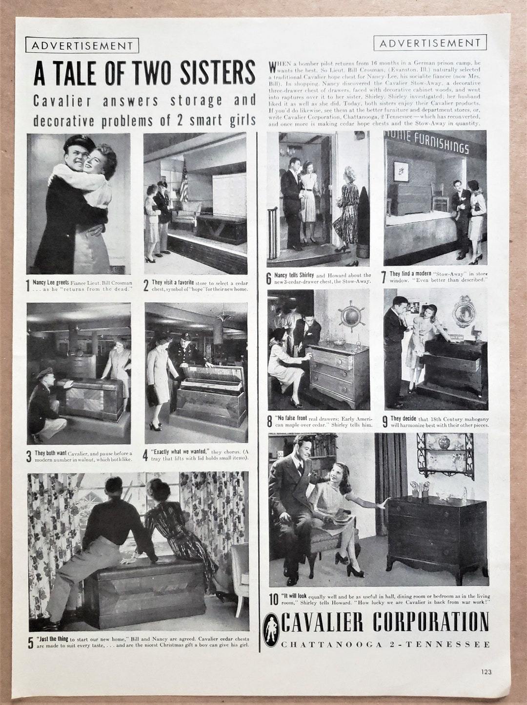 Cavalier Corporation 1945 Original Vintage PRINT AD 10.5 X 13 Post WWII ...