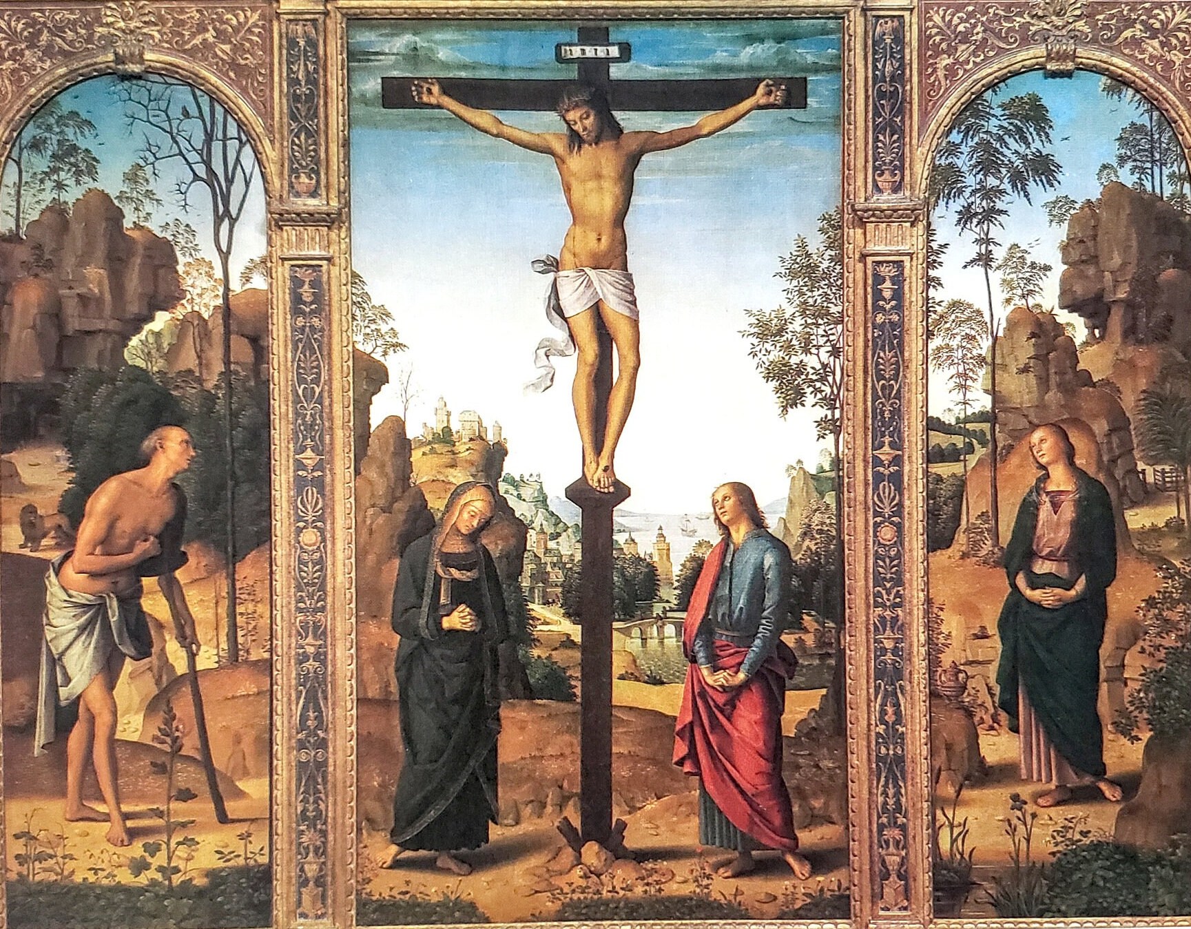 Galitzin Triptych by Pietro Perugino Book Plate 15th Century 9.5 X 11.5 1975 Reproduction Art ...