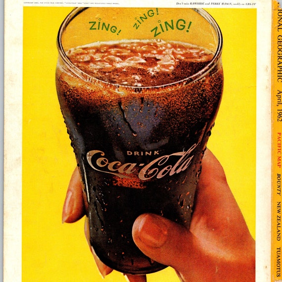 Art & Collectibles 1962 Coke Refreshing New Feeling Yellow Background ...