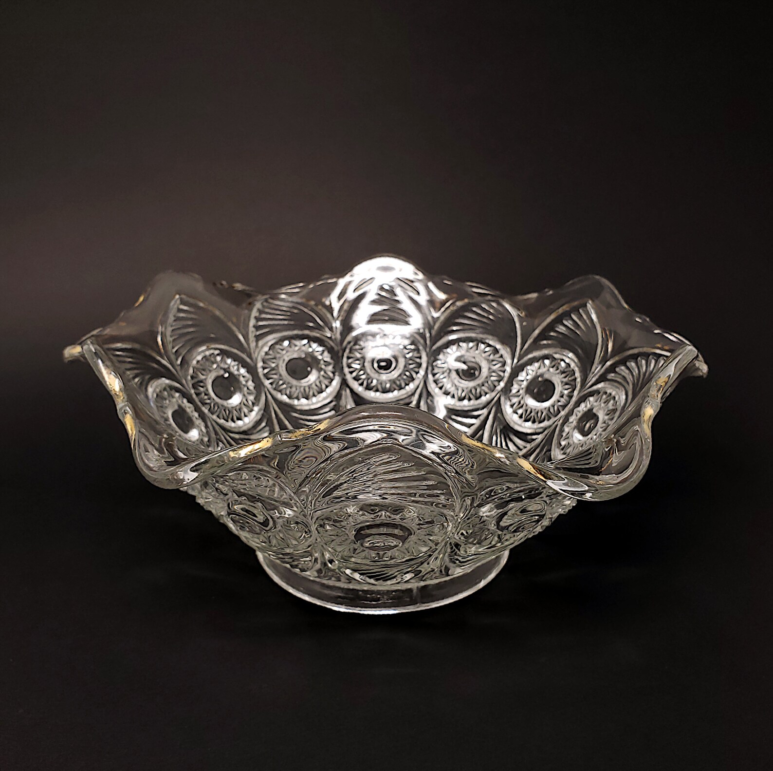 EAPG Bullseye and Fan 8” Glass Bowl | US Glass Company #15090 | Daisies ...