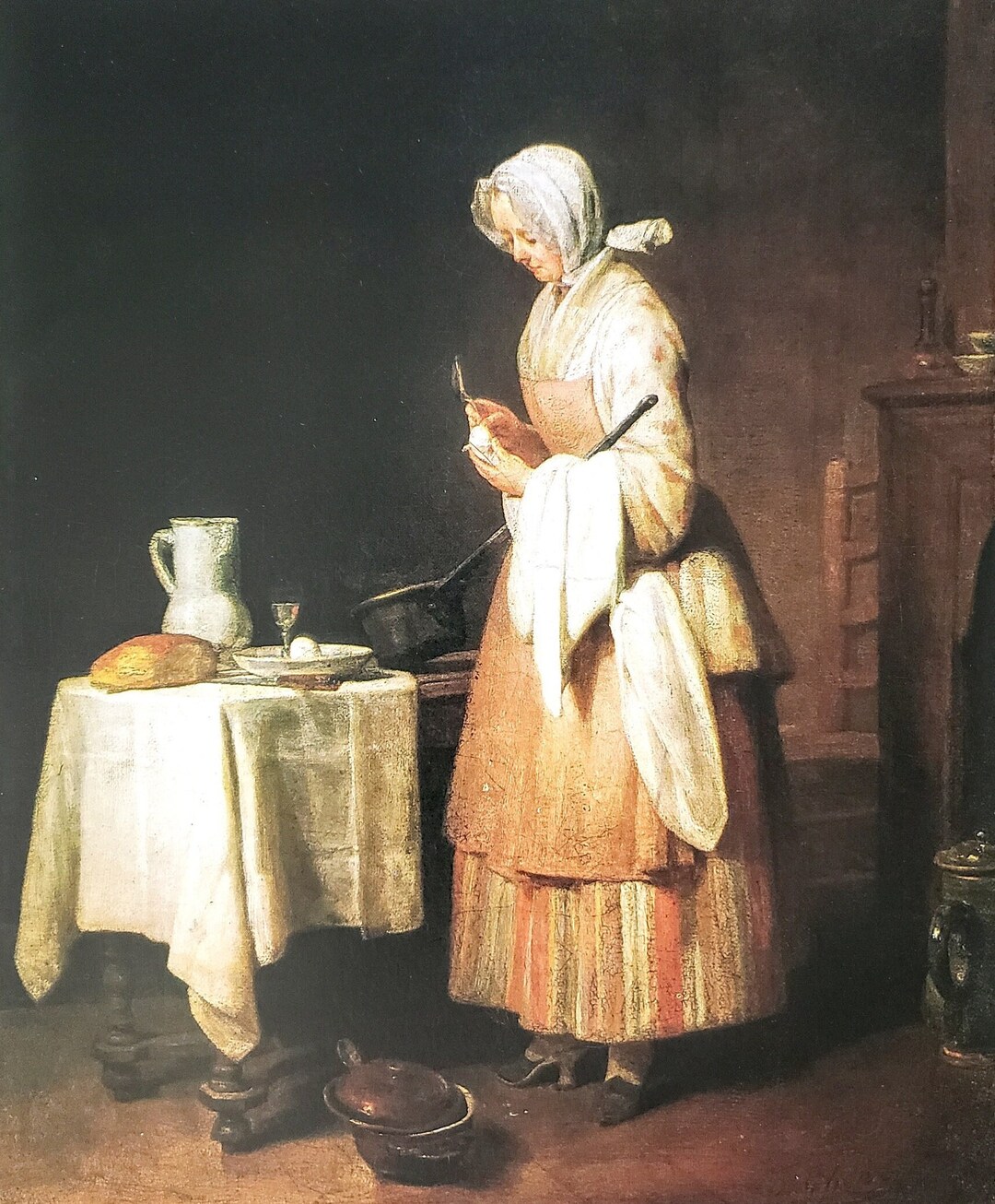 The Attentive Nurse by Jean Simeon Chardin Book Plate 18th Century 9.5 X 11.5 1975 Reproduction ...