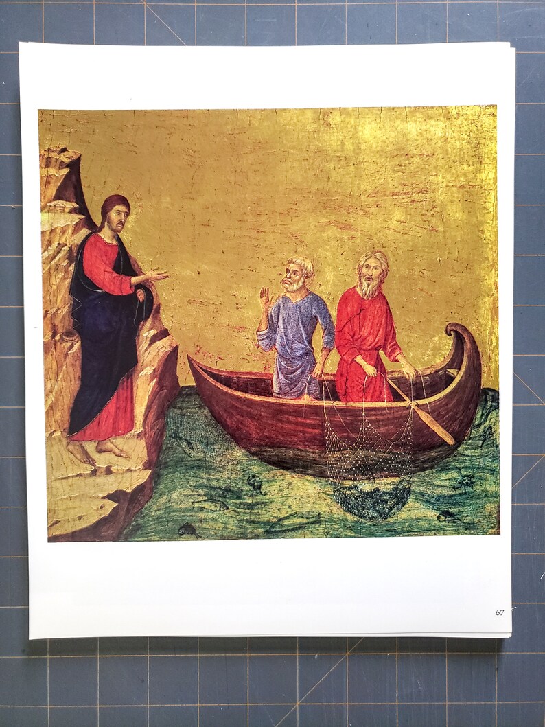 The Calling of the Apostles Peter and Andrew by Duccio Di Buoninsegna Book Plate 14th Century 9. ...