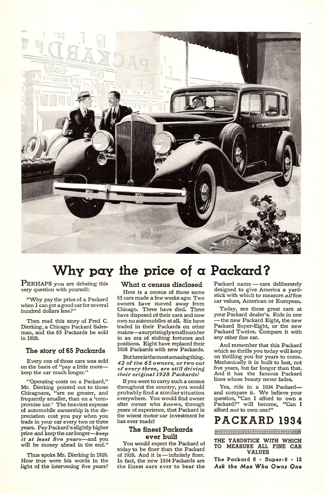 Print Ad 1934 Packard Eight Super-eight Twelve the Story of 65 Packards ...