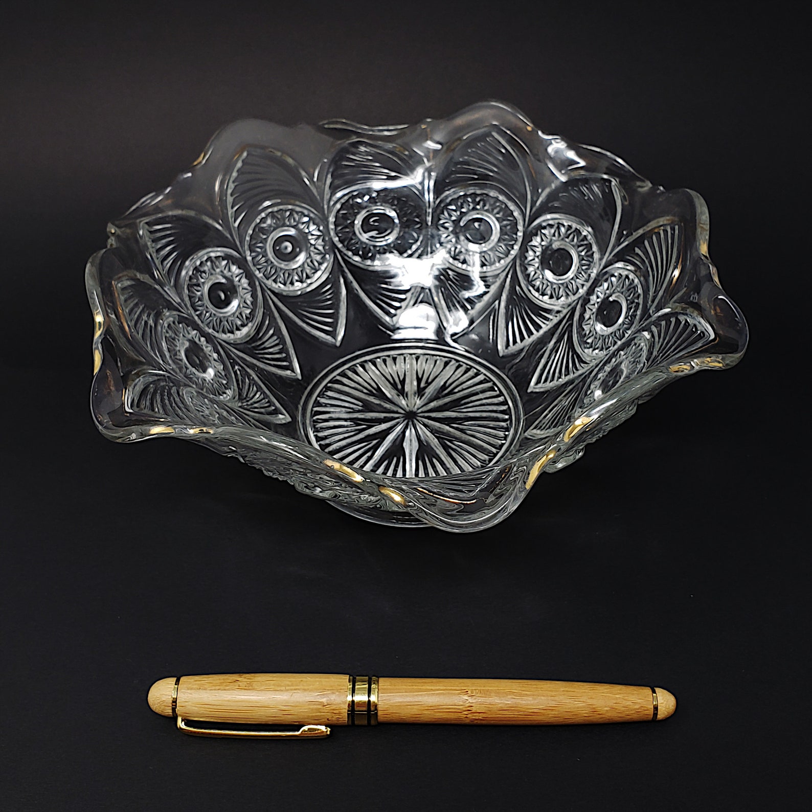 EAPG Bullseye and Fan 8” Glass Bowl | US Glass Company #15090 | Daisies ...