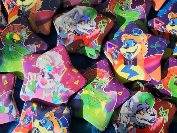 Security Breach Holo Star Buttons - Etsy