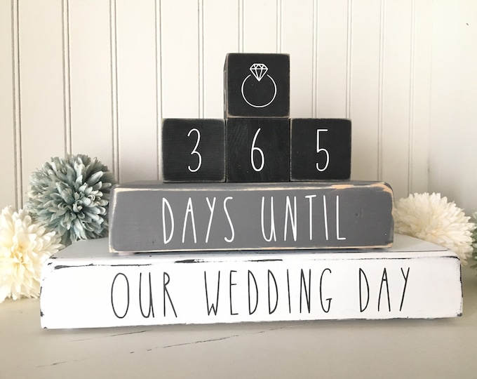 Engagement Gift Box: 3-in-1 Wedding Countdown Blocks, Advent Calendar ...