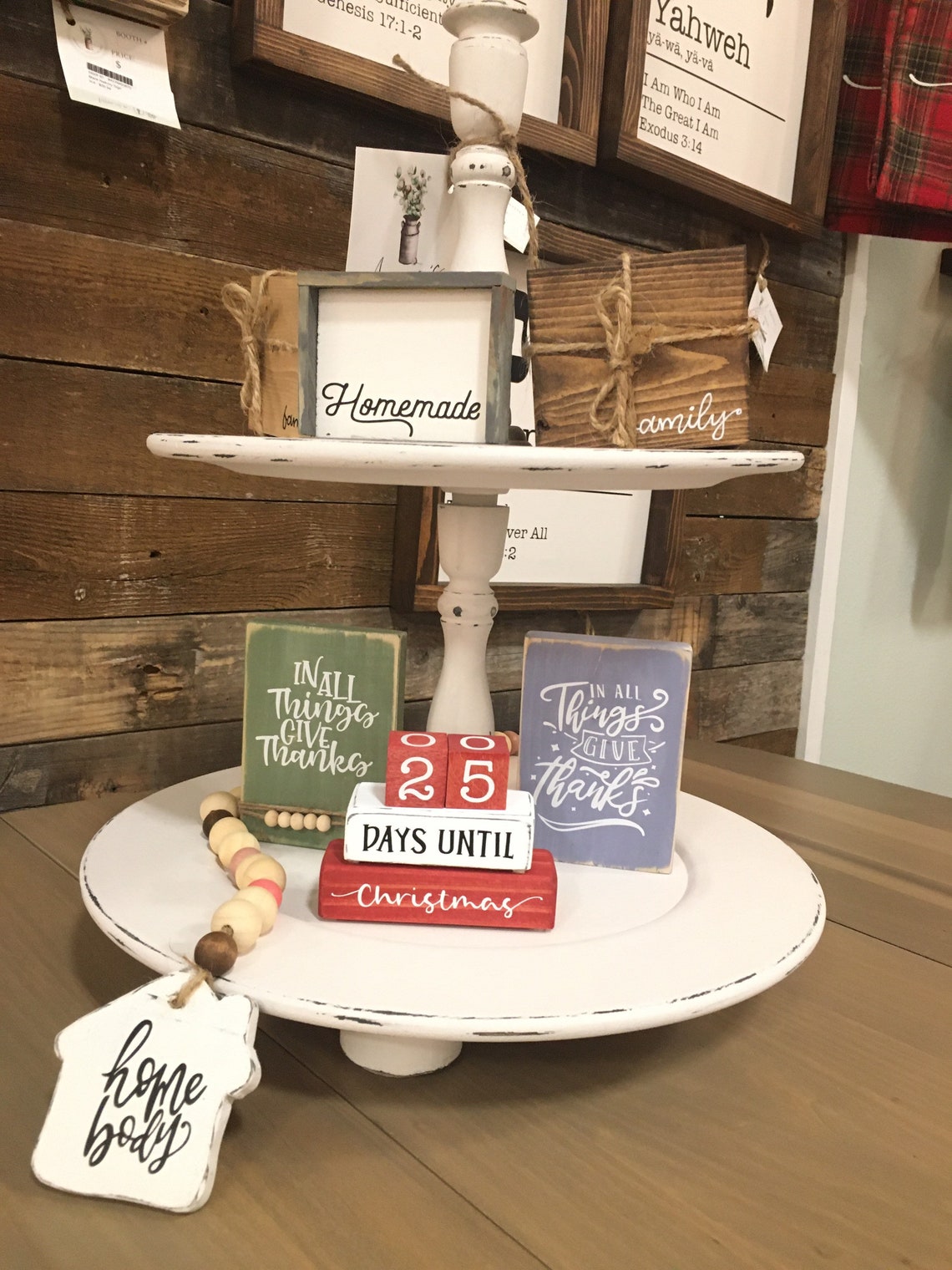 Christmas Mini Countdown Tiered Tray Decor 25 Days Until - Etsy