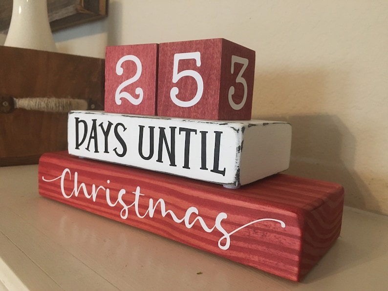 25 Days Until Christmas Countdown Wooden Countdown Cubes - Etsy