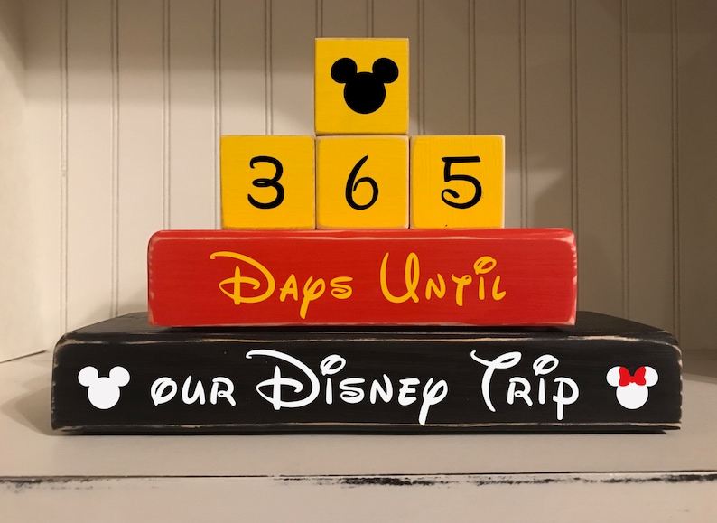 365 Days Disney Countdown Disney Word Planner Blocks Custom - Etsy