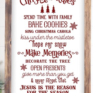 Christmas Rules Sign Decor, Christmas Sign, Wall Decor Sign, Family ...