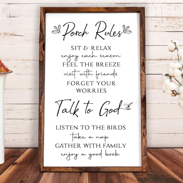 Porch Rules Sign - Etsy