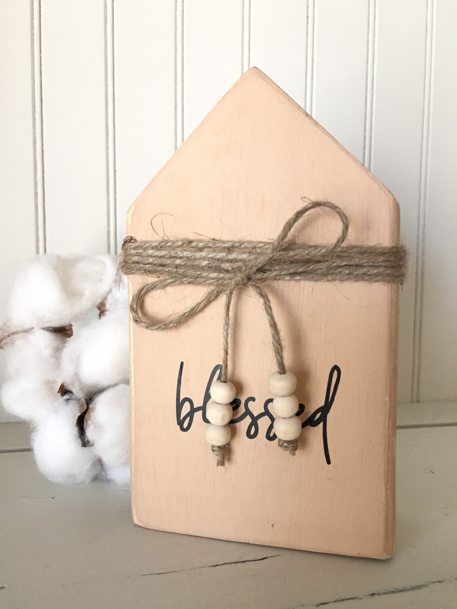 3 Wooden Houses, Wood House Sign, Small Houses, Thankful Grateful and ...