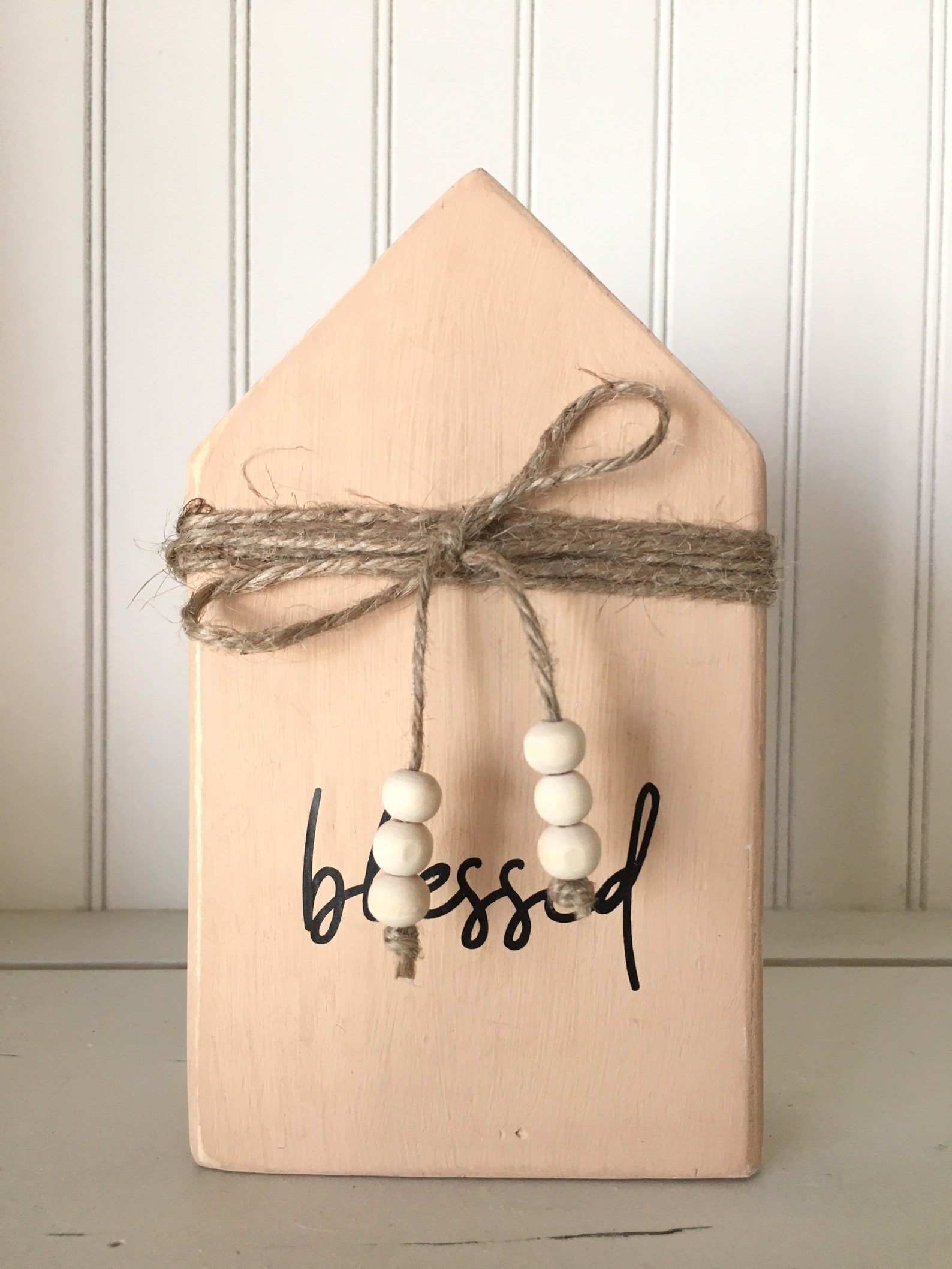 3 Wooden Houses Wood House Sign Small Houses Thankful - Etsy