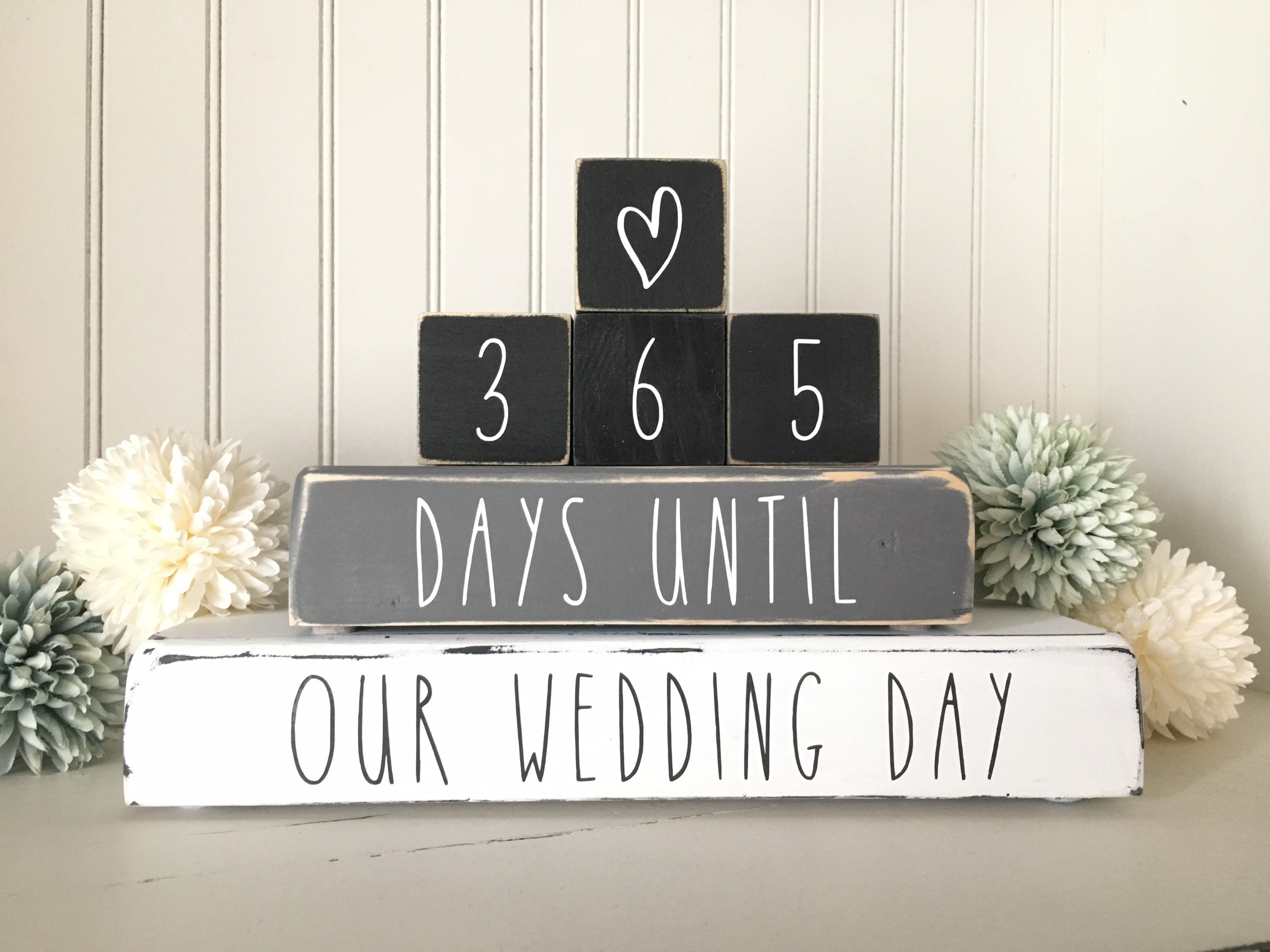 365 Days Wedding Countdown Countdown Blocks for Wedding | Etsy
