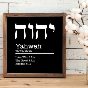 Yahweh Wall Sign Decor, Names of God Sign, Wall Decor Sign ...