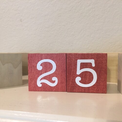 25 Days Until Christmas Countdown Wooden Countdown Cubes - Etsy