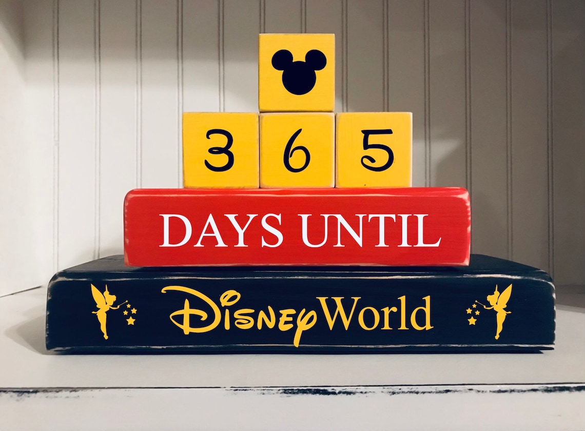 365 Days Disney Countdown Disney Word Planner Blocks Custom | Etsy