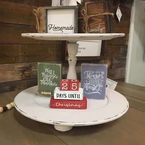 Christmas Mini Countdown Tiered Tray Decor, 25 Days Until Christmas ...