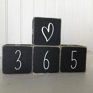 Anniversary Countdown Blocks, Wedding Gift, Wooden 365 Days - Etsy