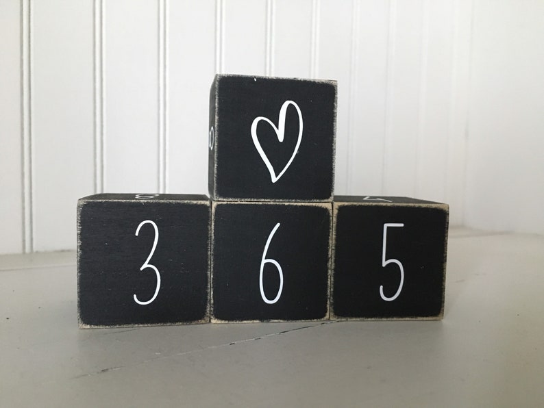 Anniversary Countdown Blocks, Wedding Gift, Wooden 365 Days - Etsy