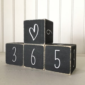 Anniversary Countdown Blocks, Wedding Gift, Wooden 365 Days - Etsy