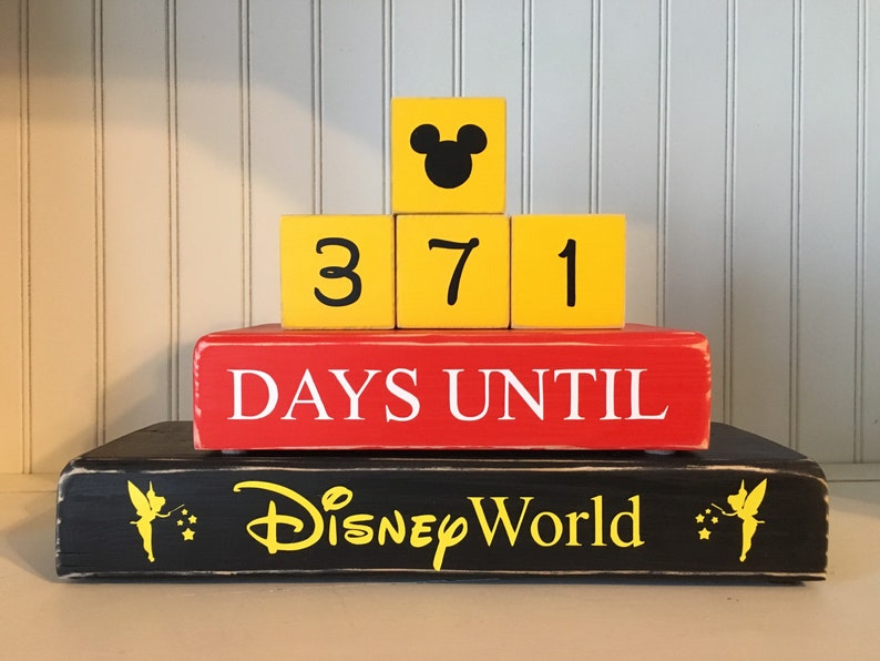 365 Days Disney Countdown Disney Word Planner Blocks Custom - Etsy