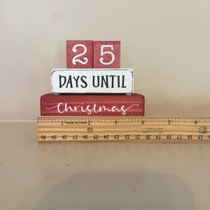 Christmas Mini Countdown Tiered Tray Decor, 25 Days Until Christmas ...