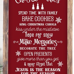 Christmas Rules Sign Decor, Christmas Sign, Wall Decor Sign, Family ...