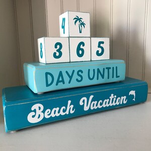 Beach Vacation Countdown, Beach Vacation Countdown Blocks, Custom ...