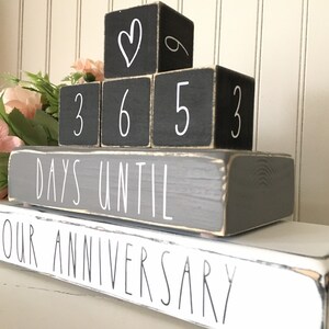 Anniversary Countdown Blocks, Wedding Gift, Wooden 365 Days - Etsy