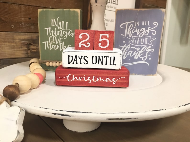 Christmas Mini Countdown Tiered Tray Decor 25 Days Until - Etsy
