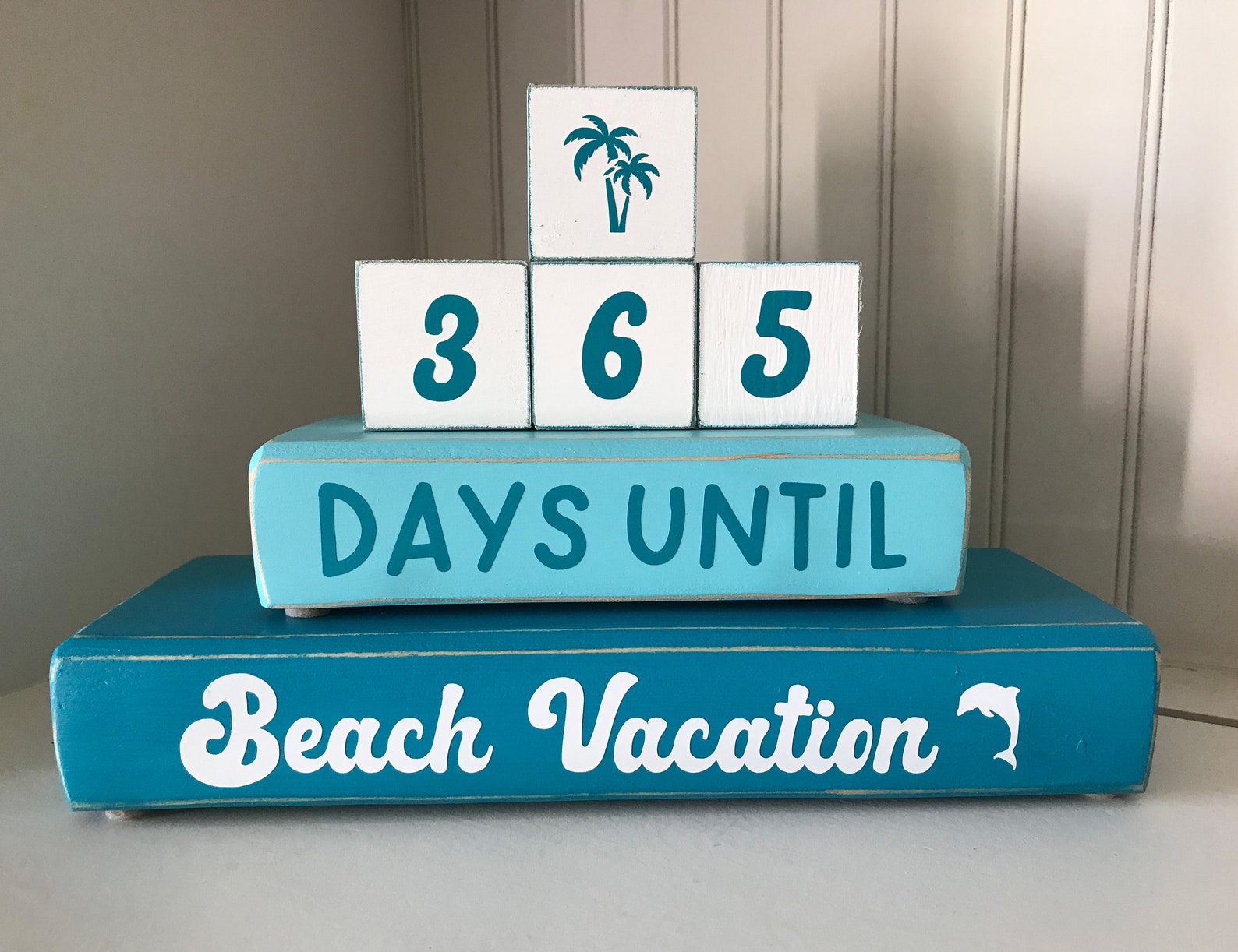 Beach Vacation Countdown, Beach Vacation Countdown Blocks, Custom ...