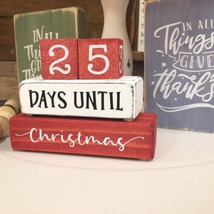 Christmas Mini Countdown Tiered Tray Decor, 25 Days Until Christmas ...