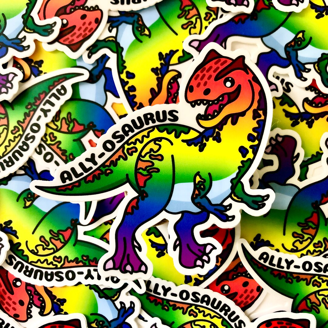 Ally-osaurus Dinosaur Vinyl Sticker - Etsy