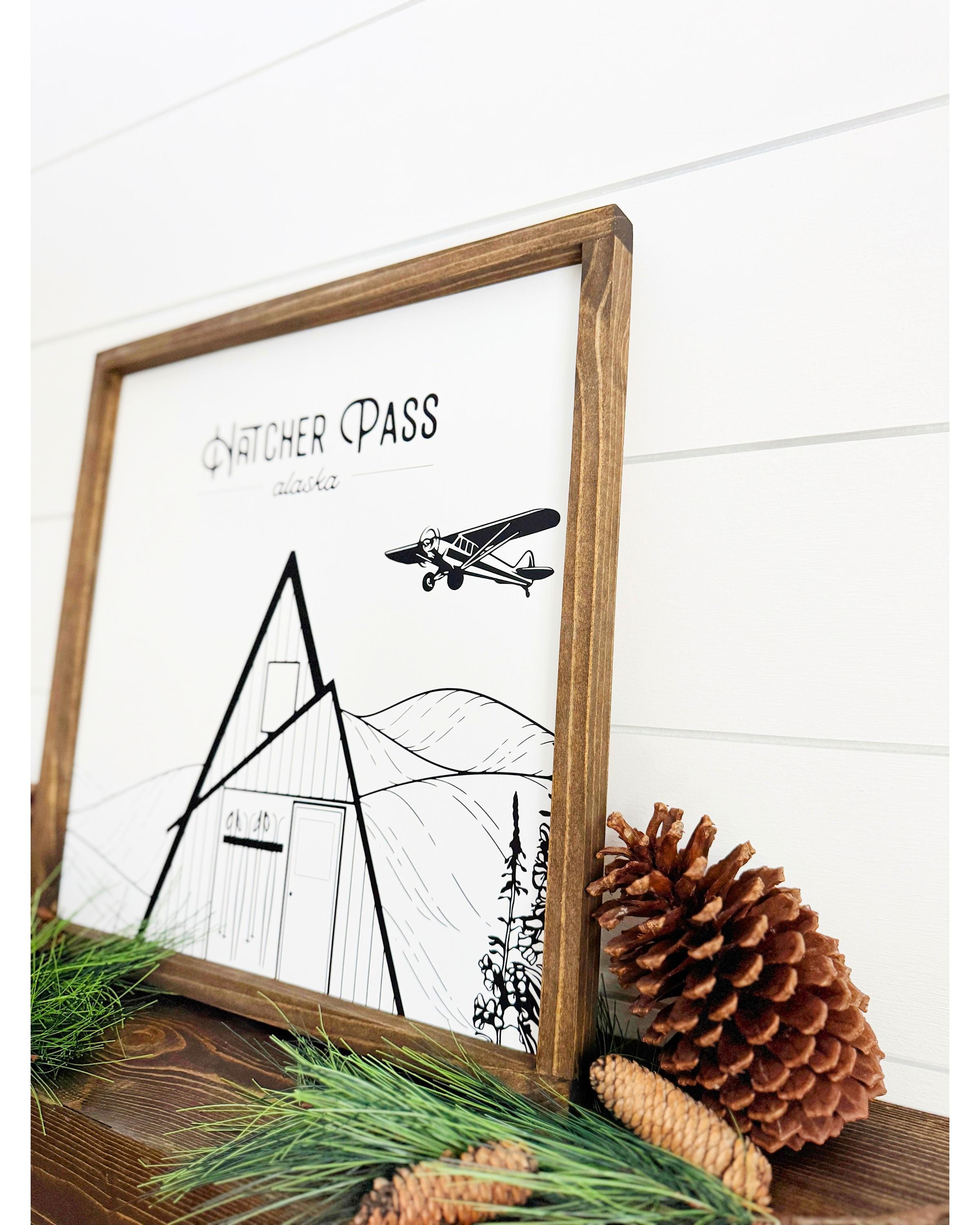 Hatcher Pass Alaska Sign – A-frame Cabin Painting, Fireweed Mountain ...