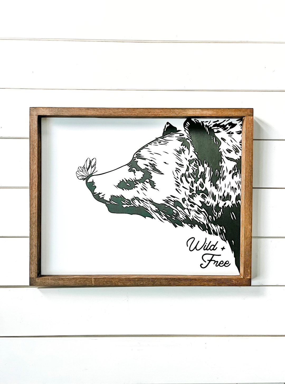 Wild and Free Farmhouse Sign, Alaska Bear Sign, Made in Alaska, Alaskan ...