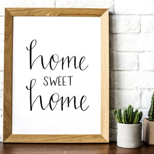 Home Sweet Home, Downloadable Print, PRINTABLE ART, Wall Decor, Grey ...