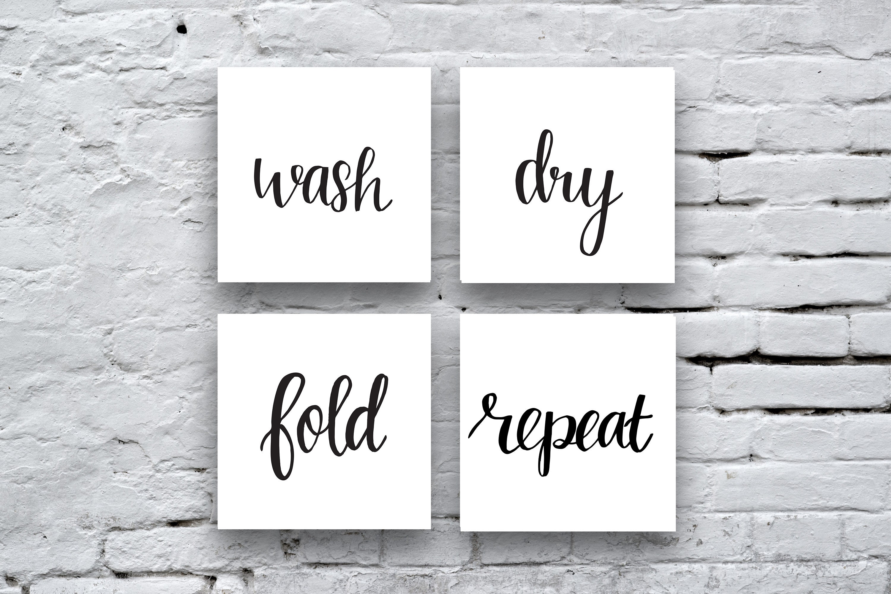 Wash. Dry. Fold. Repeat. Downloadable Print, PRINTABLE ART, Wall Decor ...