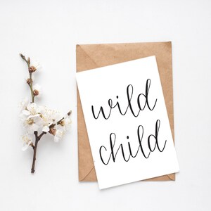 Wild Child Downloadable Print PRINTABLE ART Wall Decor - Etsy