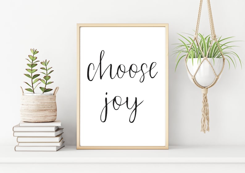 Choose Joy, Downloadable Print, PRINTABLE ART, Wall Decor, Calligraphy ...