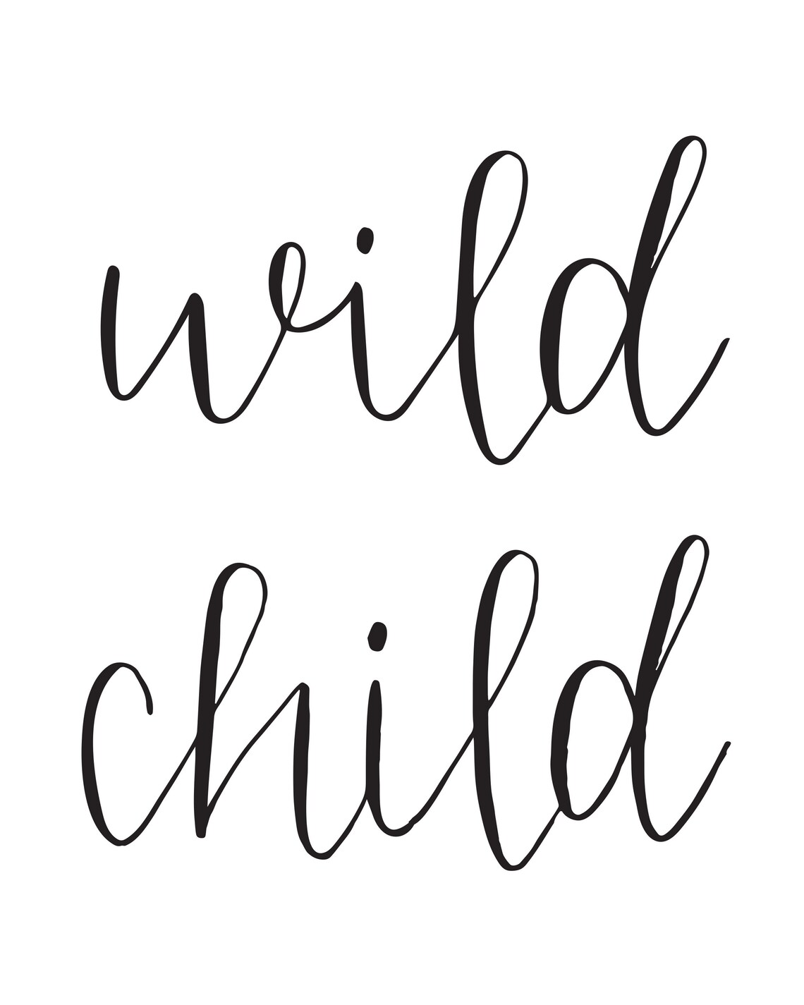 Wild Child Downloadable Print PRINTABLE ART Wall Decor - Etsy